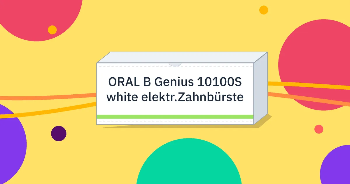 Symbolbild: Packung mit der Aufschrift ORAL B Genius 10100S white elektr.Zahnbürste (PZN 15745148) – Verfügbarkeit und Bezug in Apotheken in Frankfurt am Main