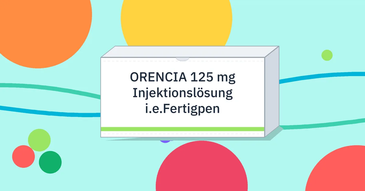 Symbolbild: Packung mit der Aufschrift ORENCIA 125 mg Injektionslösung i.e.Fertigpen (PZN 13924763) – Verfügbarkeit und Bezug in Apotheken in Frankfurt am Main