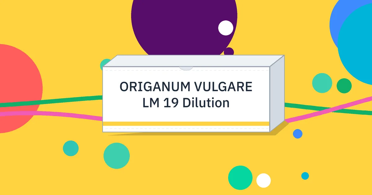 Symbolbild: Packung mit der Aufschrift ORIGANUM VULGARE LM 19 Dilution (PZN 12973127) – Verfügbarkeit und Bezug in Apotheken in Frankfurt am Main