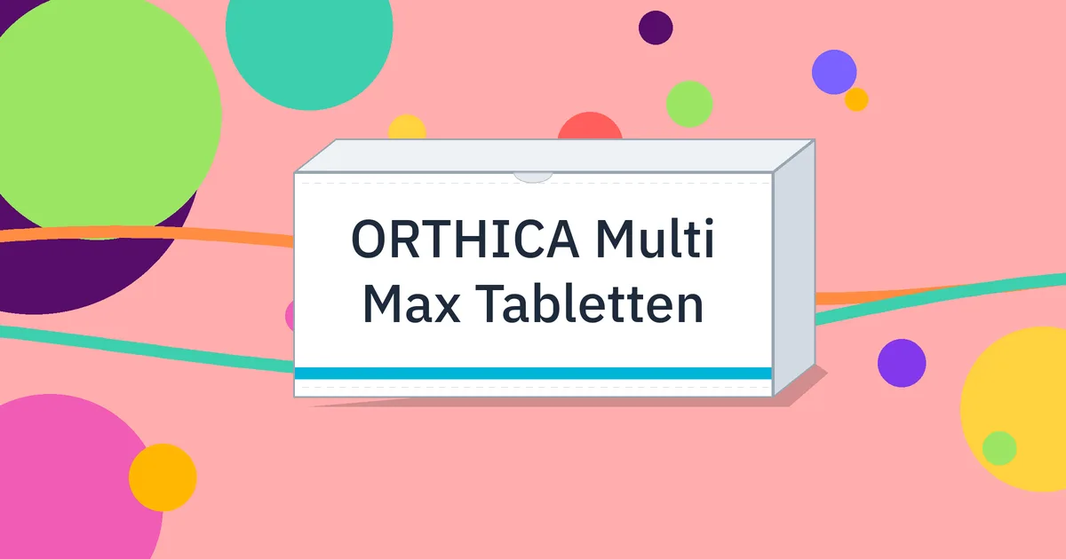 Symbolbild: Packung mit der Aufschrift ORTHICA Multi Max Tabletten (PZN 13860170) – Verfügbarkeit und Bezug in Apotheken in Frankfurt am Main