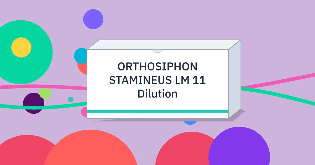 Symbolbild: Packung mit der Aufschrift ORTHOSIPHON STAMINEUS LM 11 Dilution (PZN 13628007) – Verfügbarkeit und Bezug in Apotheken in Frankfurt am Main