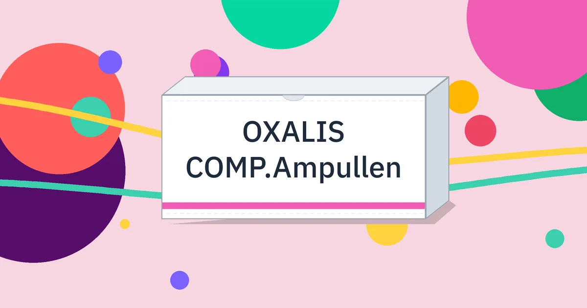 Symbolbild: Packung mit der Aufschrift OXALIS COMP.Ampullen (PZN 01624895) – Verfügbarkeit und Bezug in Apotheken in Frankfurt am Main