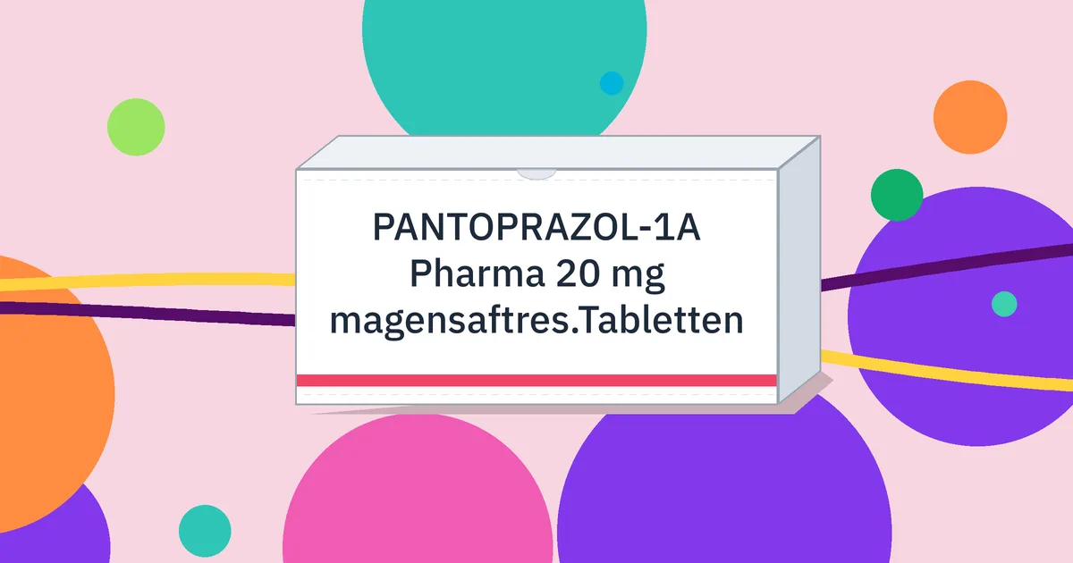 Symbolbild: Packung mit der Aufschrift PANTOPRAZOL-1A Pharma 20 mg magensaftres.Tabletten (PZN 05046900) – Verfügbarkeit und Bezug in Apotheken in Frankfurt am Main