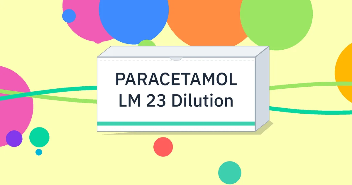 Symbolbild: Packung mit der Aufschrift PARACETAMOL LM 23 Dilution (PZN 12976433) – Verfügbarkeit und Bezug in Apotheken in Frankfurt am Main
