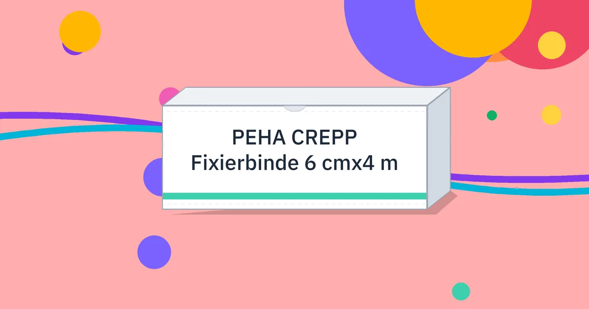 Symbolbild: Packung mit der Aufschrift PEHA CREPP Fixierbinde 6 cmx4 m (PZN 18716348) – Verfügbarkeit und Bezug in Apotheken in Frankfurt am Main