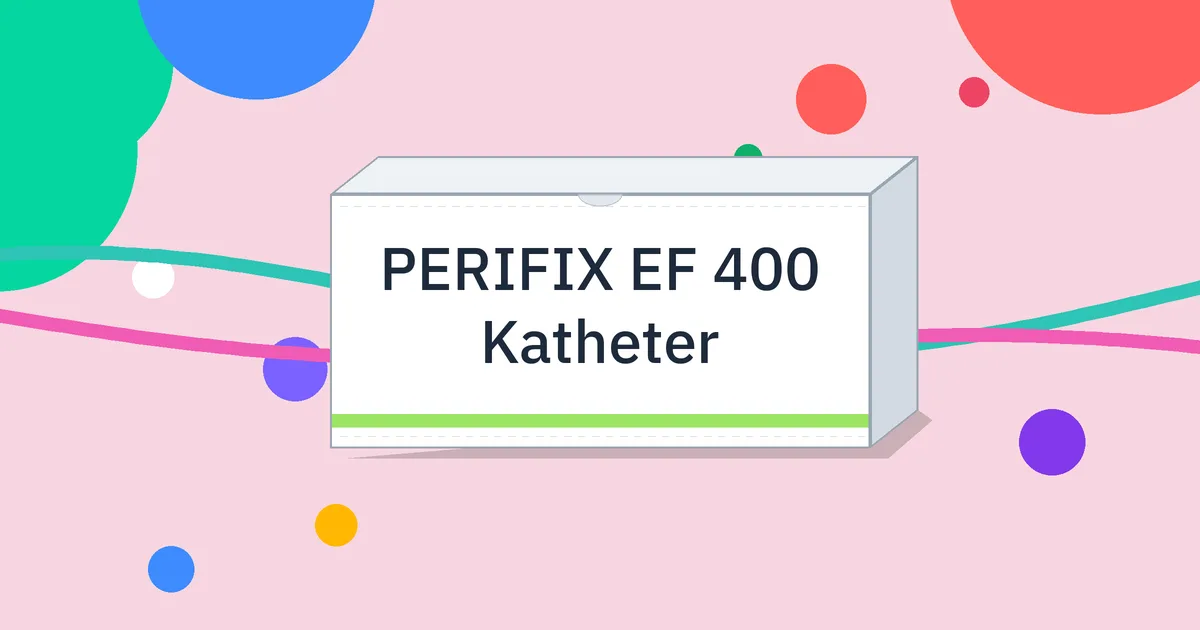 Symbolbild: Packung mit der Aufschrift PERIFIX EF 400 Katheter (PZN 03384797) – Verfügbarkeit und Bezug in Apotheken in Frankfurt am Main