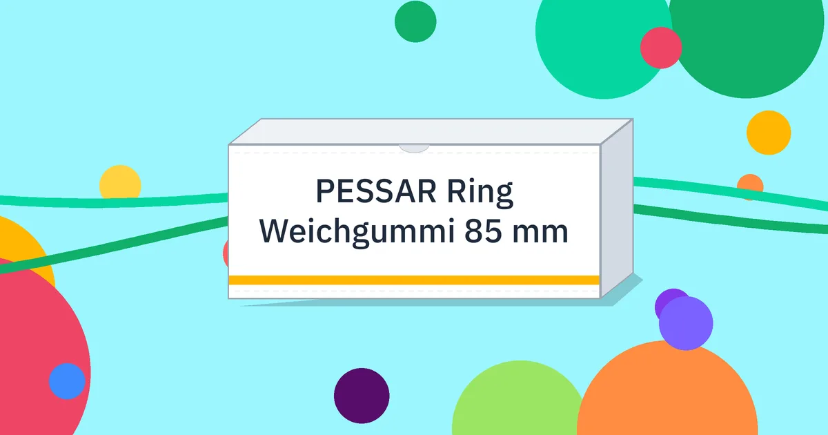 Symbolbild: Packung mit der Aufschrift PESSAR Ring Weichgummi 85 mm (PZN 01733845) – Verfügbarkeit und Bezug in Apotheken in Frankfurt am Main