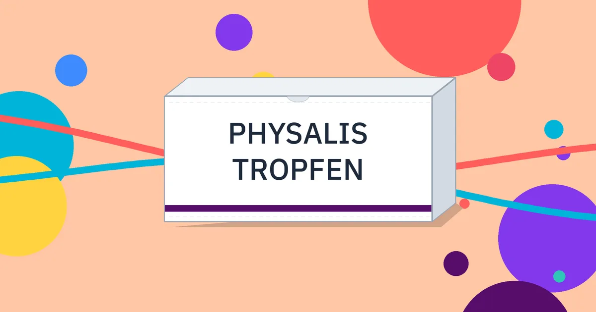 Symbolbild: Packung mit der Aufschrift PHYSALIS TROPFEN (PZN 15230556) – Verfügbarkeit und Bezug in Apotheken in Frankfurt am Main