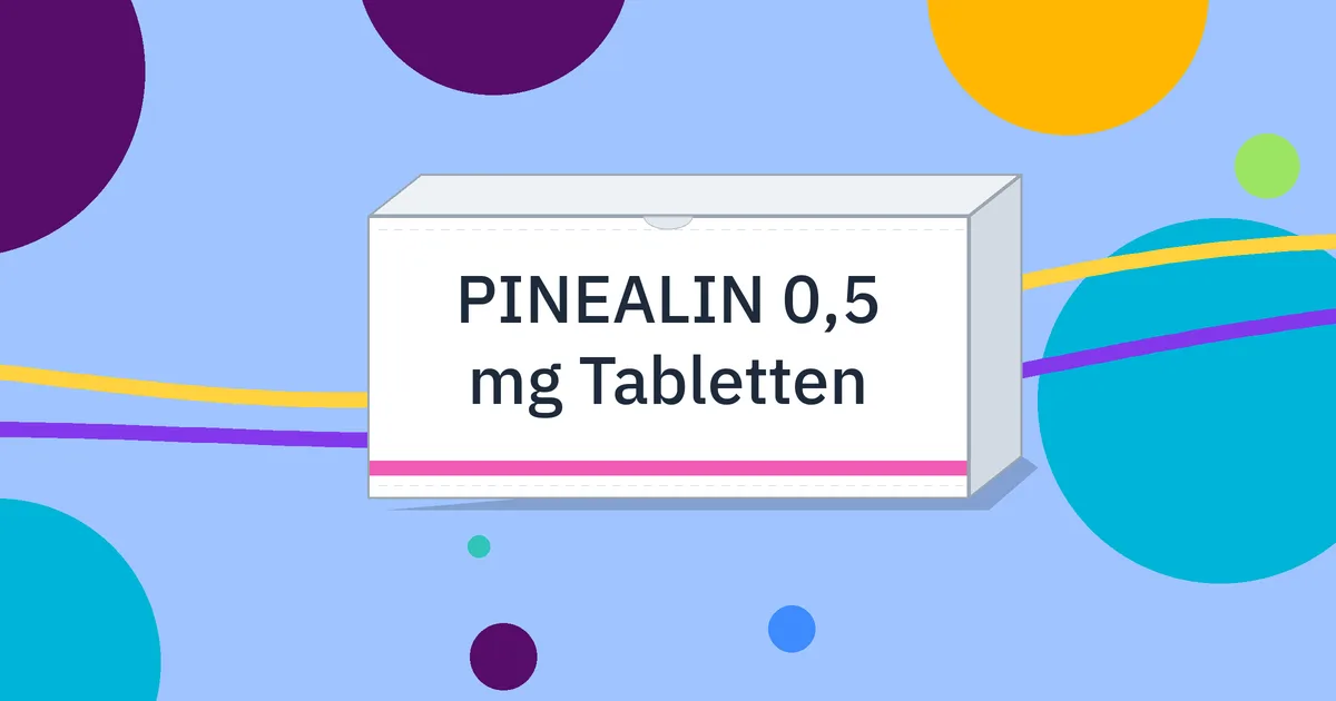 Symbolbild: Packung mit der Aufschrift PINEALIN 0,5 mg Tabletten (PZN 19140330) – Verfügbarkeit und Bezug in Apotheken in Frankfurt am Main