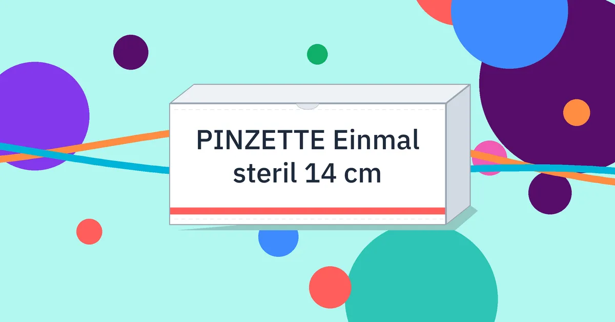 Symbolbild: Packung mit der Aufschrift PINZETTE Einmal steril 14 cm (PZN 16666907) – Verfügbarkeit und Bezug in Apotheken in Frankfurt am Main