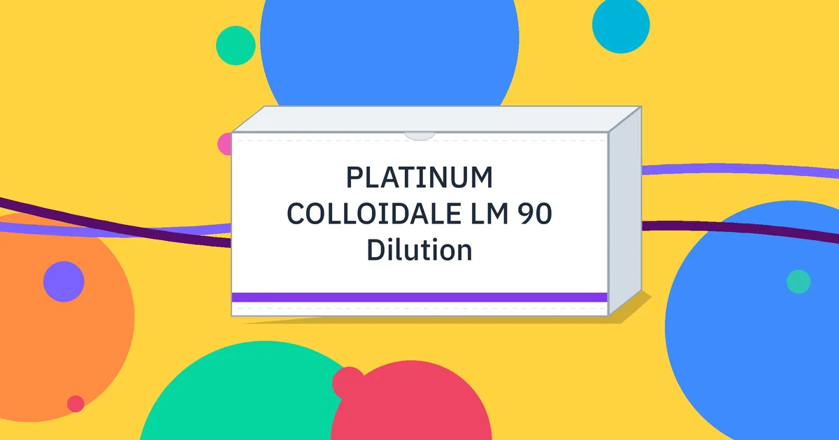 Symbolbild: Packung mit der Aufschrift PLATINUM COLLOIDALE LM 90 Dilution (PZN 13038228) – Verfügbarkeit und Bezug in Apotheken in Frankfurt am Main