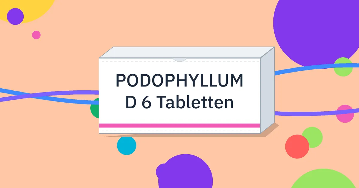 Symbolbild: Packung mit der Aufschrift PODOPHYLLUM D 6 Tabletten (PZN 02635091) – Verfügbarkeit und Bezug in Apotheken in Frankfurt am Main
