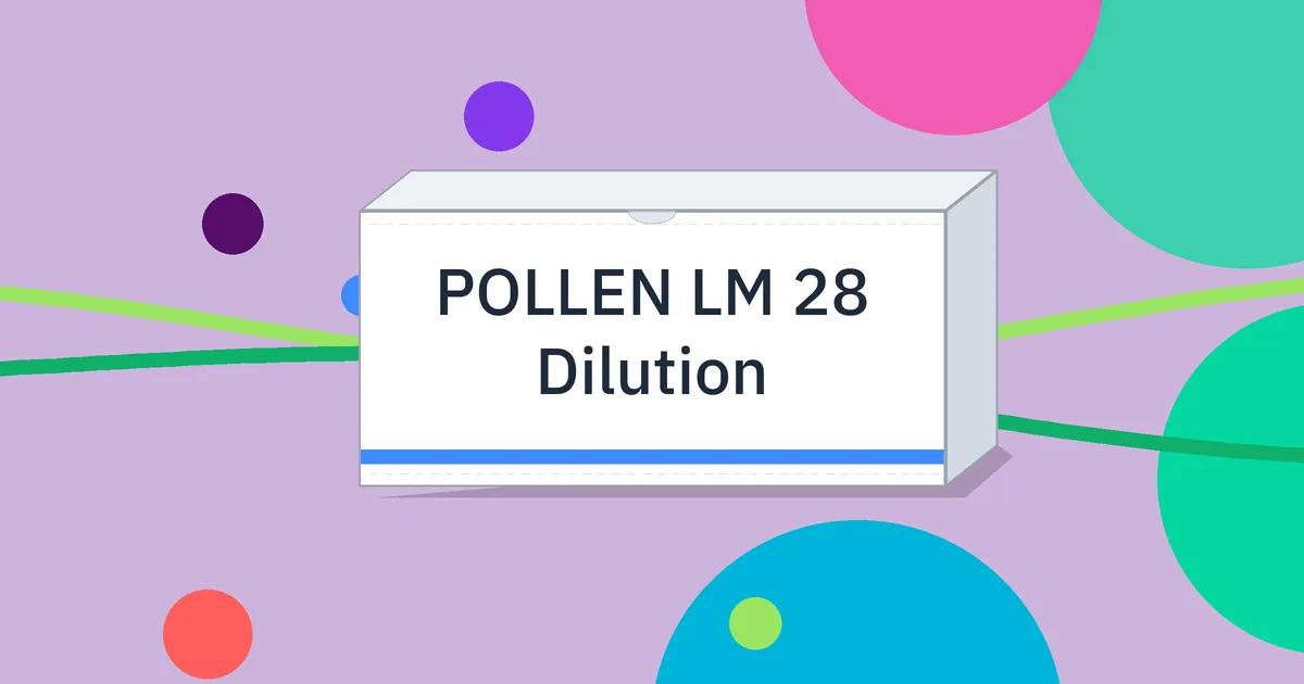 Symbolbild: Packung mit der Aufschrift POLLEN LM 28 Dilution (PZN 13043531) – Verfügbarkeit und Bezug in Apotheken in Frankfurt am Main