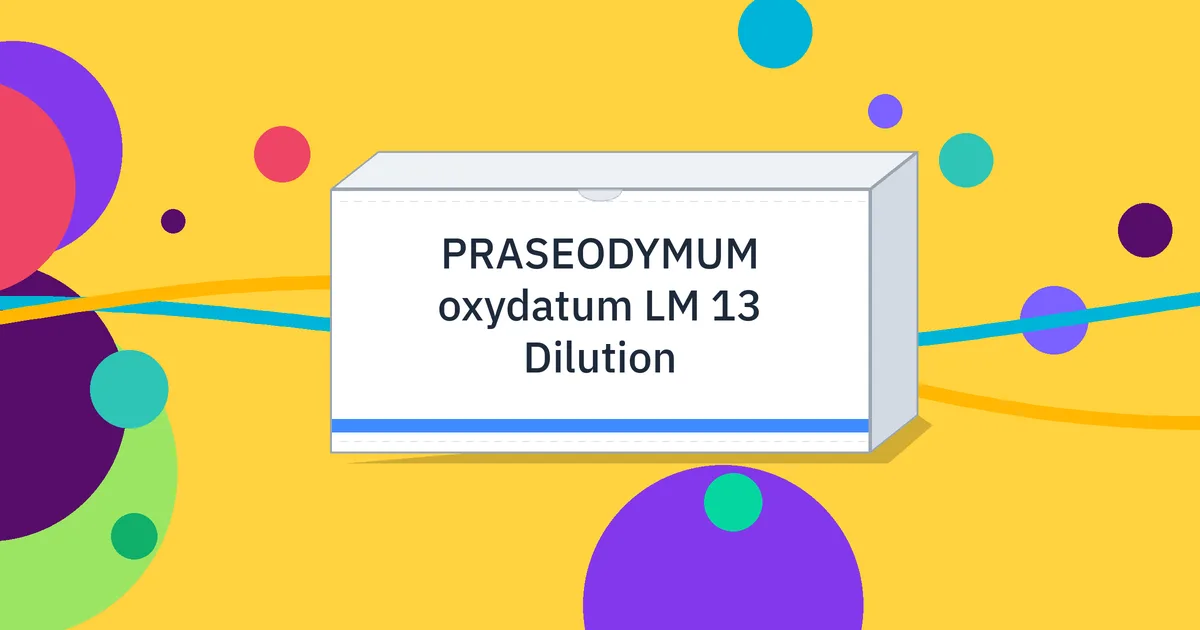 Symbolbild: Packung mit der Aufschrift PRASEODYMUM oxydatum LM 13 Dilution (PZN 13666597) – Verfügbarkeit und Bezug in Apotheken in Frankfurt am Main