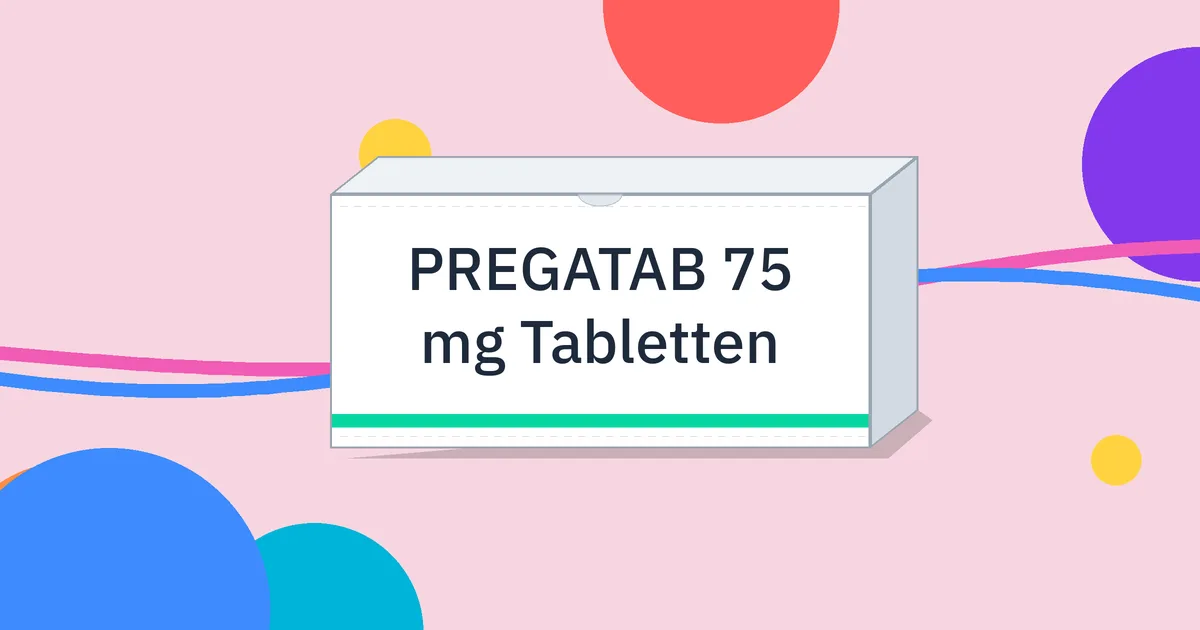 Symbolbild: Packung mit der Aufschrift PREGATAB 75 mg Tabletten (PZN 14135695) – Verfügbarkeit und Bezug in Apotheken in Frankfurt am Main