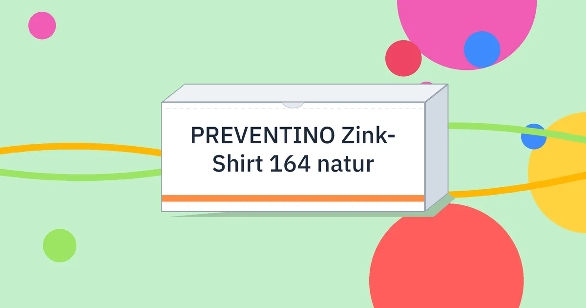 Symbolbild: Packung mit der Aufschrift PREVENTINO Zink-Shirt 164 natur (PZN 12446847) – Verfügbarkeit und Bezug in Apotheken in Frankfurt am Main