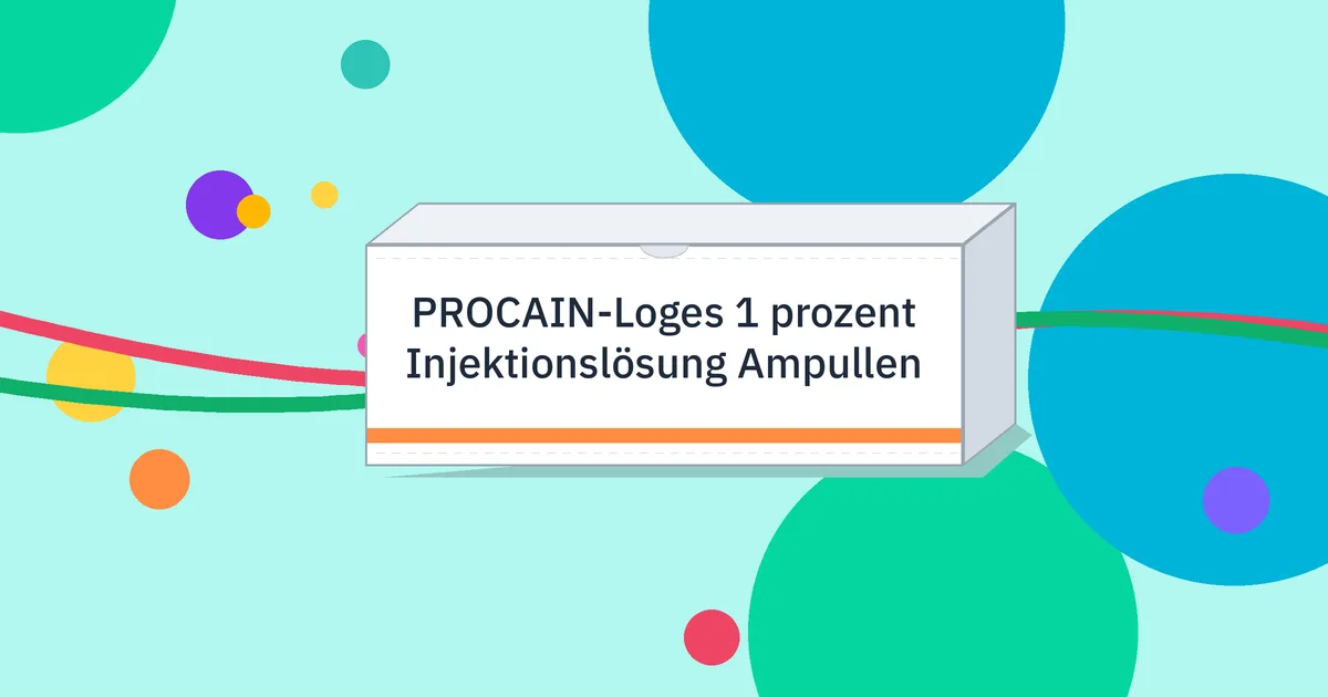 Symbolbild: Packung mit der Aufschrift PROCAIN-Loges 1 prozent Injektionslösung Ampullen (PZN 13704010) – Verfügbarkeit und Bezug in Apotheken in Frankfurt am Main