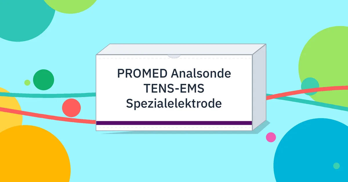 Symbolbild: Packung mit der Aufschrift PROMED Analsonde TENS-EMS Spezialelektrode (PZN 05483500) – Verfügbarkeit und Bezug in Apotheken in Frankfurt am Main