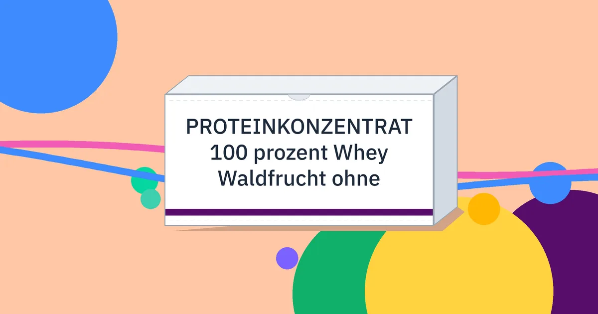 Symbolbild: Packung mit der Aufschrift PROTEINKONZENTRAT 100 prozent Whey Waldfrucht ohne (PZN 12530111) – Verfügbarkeit und Bezug in Apotheken in Frankfurt am Main
