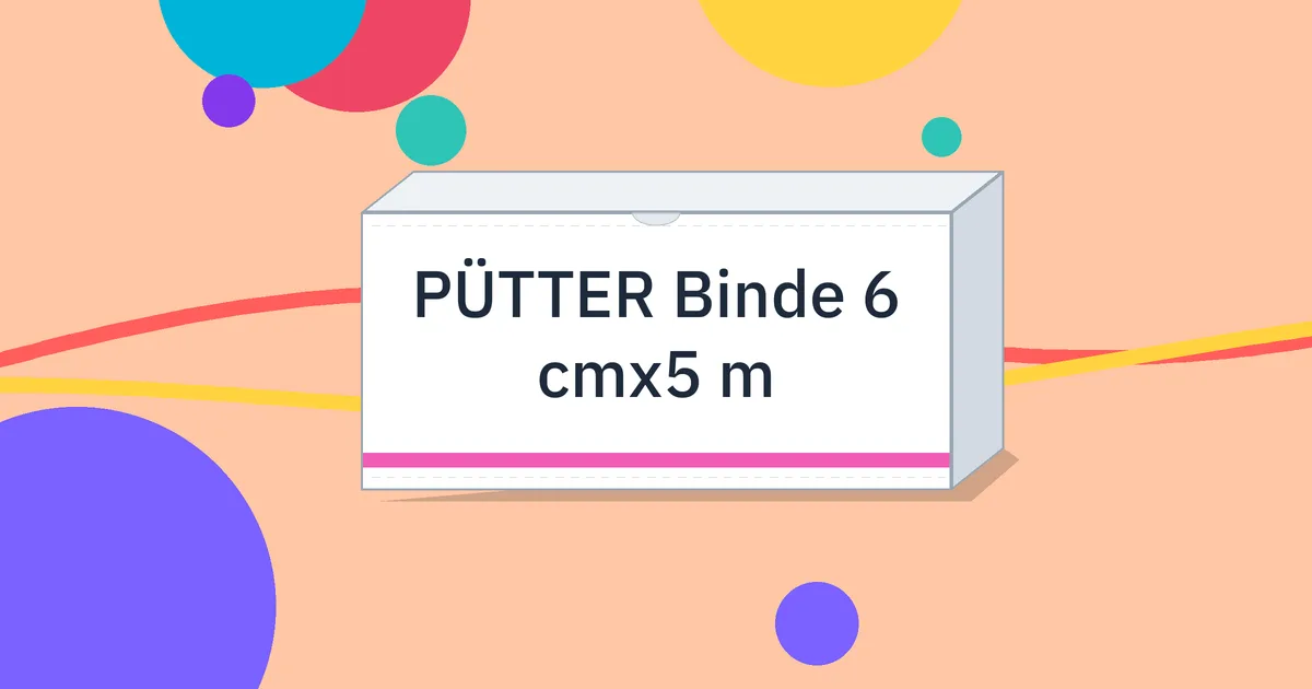 Symbolbild: Packung mit der Aufschrift PÜTTER Binde 6 cmx5 m (PZN 08884004) – Verfügbarkeit und Bezug in Apotheken in Frankfurt am Main
