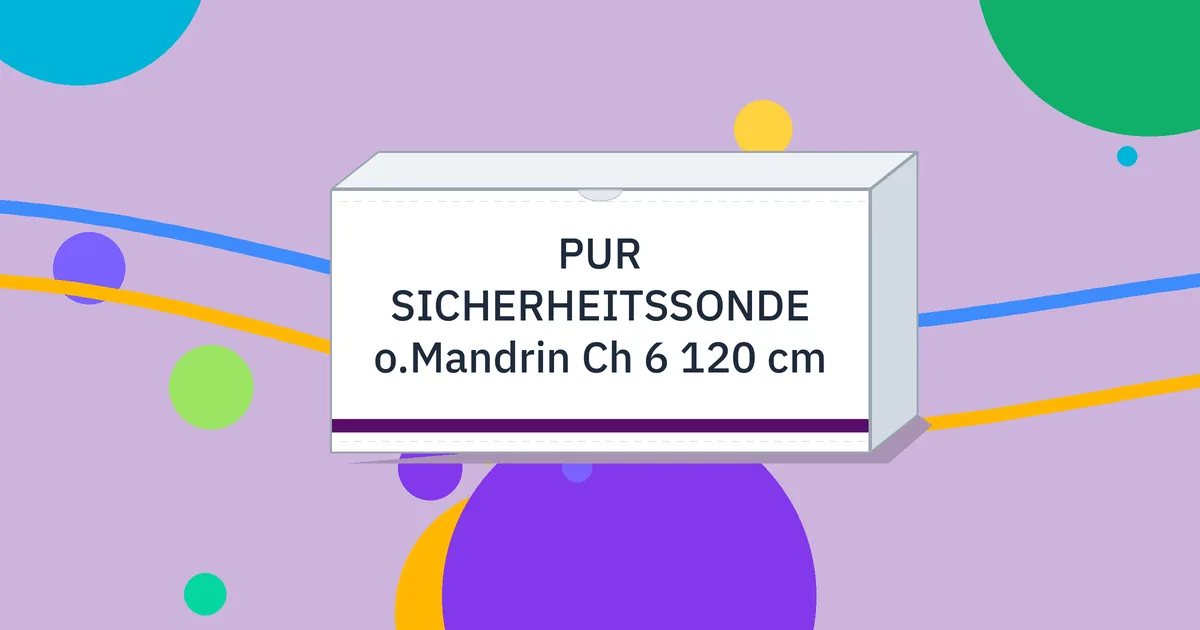 Symbolbild: Packung mit der Aufschrift PUR SICHERHEITSSONDE o.Mandrin Ch 6 120 cm (PZN 13229974) – Verfügbarkeit und Bezug in Apotheken in Frankfurt am Main