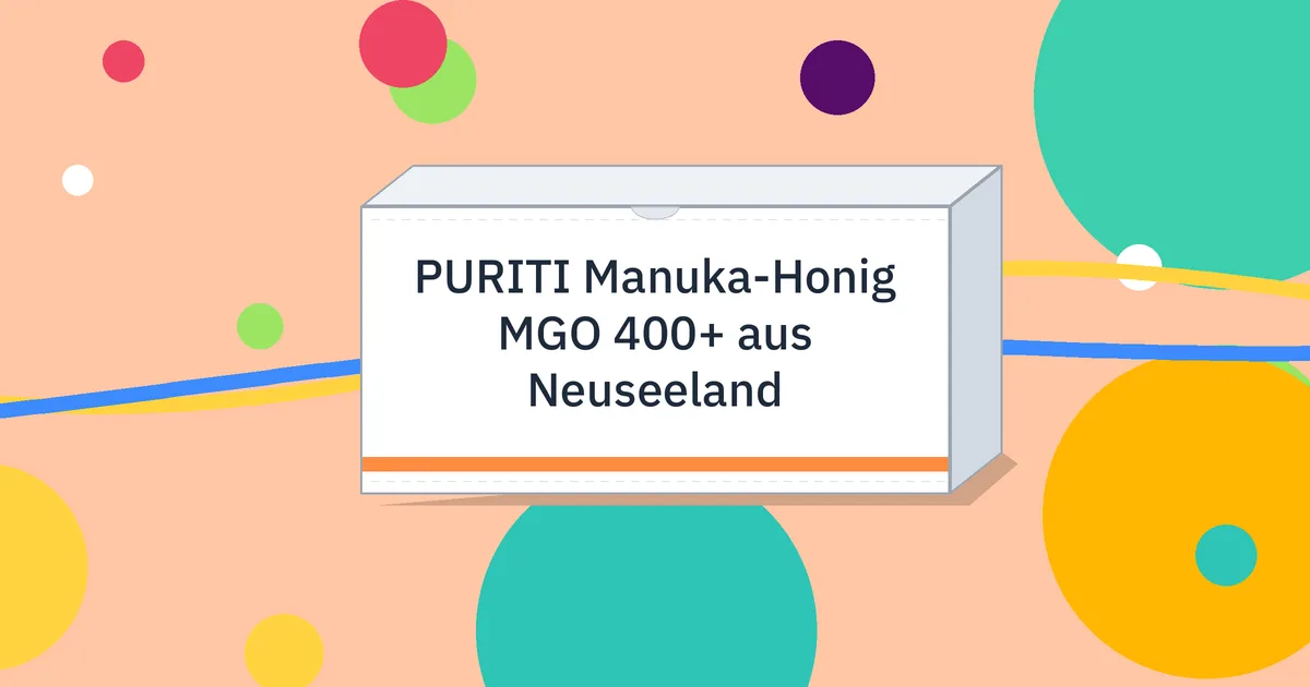 Symbolbild: Packung mit der Aufschrift PURITI Manuka-Honig MGO 400+ aus Neuseeland (PZN 15891720) – Verfügbarkeit und Bezug in Apotheken in Frankfurt am Main