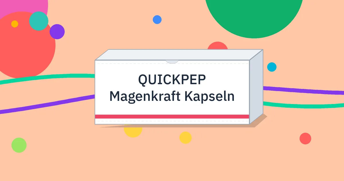 Symbolbild: Packung mit der Aufschrift QUICKPEP Magenkraft Kapseln (PZN 19212383) – Verfügbarkeit und Bezug in Apotheken in Frankfurt am Main
