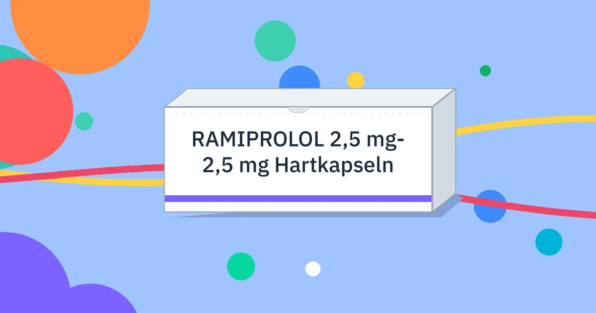Symbolbild: Packung mit der Aufschrift RAMIPROLOL 2,5 mg-2,5 mg Hartkapseln (PZN 17992566) – Verfügbarkeit und Bezug in Apotheken in Frankfurt am Main