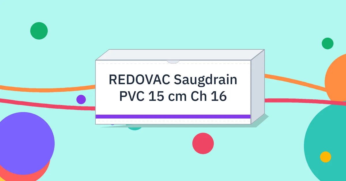 Symbolbild: Packung mit der Aufschrift REDOVAC Saugdrain PVC 15 cm Ch 16 (PZN 08827408) – Verfügbarkeit und Bezug in Apotheken in Frankfurt am Main