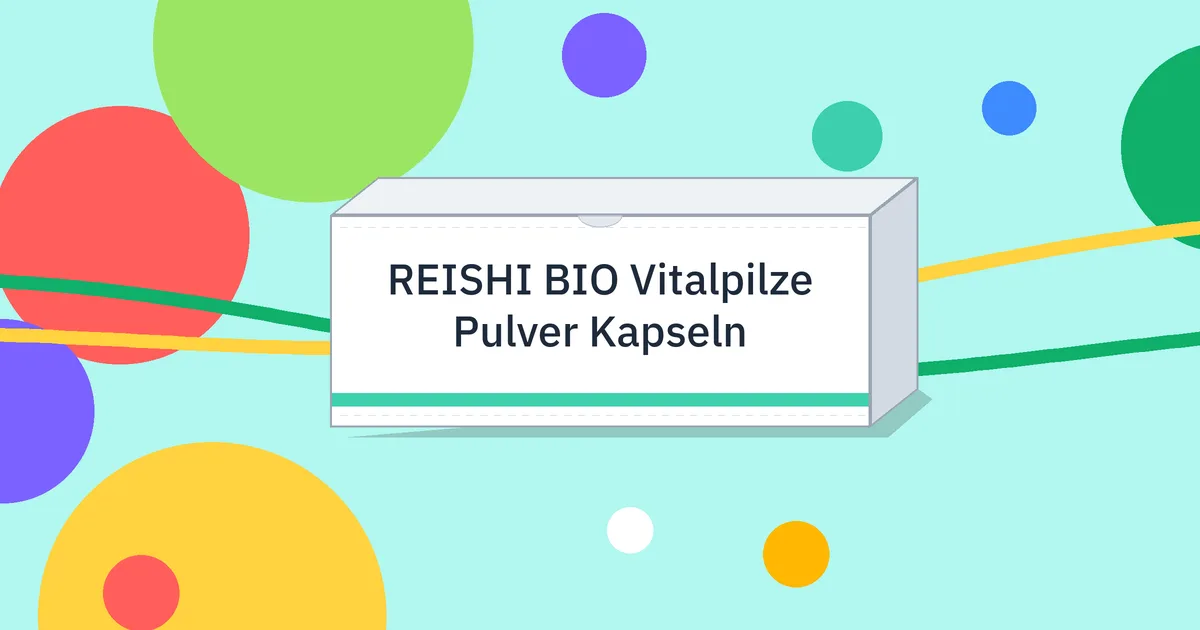 Symbolbild: Packung mit der Aufschrift REISHI BIO Vitalpilze Pulver Kapseln (PZN 11604095) – Verfügbarkeit und Bezug in Apotheken in Frankfurt am Main