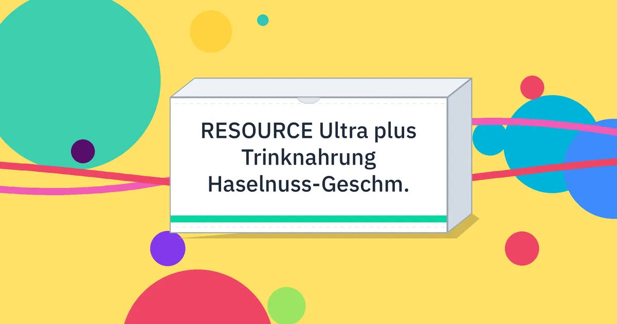 Symbolbild: Packung mit der Aufschrift RESOURCE Ultra plus Trinknahrung Haselnuss-Geschm. (PZN 20401600) – Verfügbarkeit und Bezug in Apotheken in Frankfurt am Main