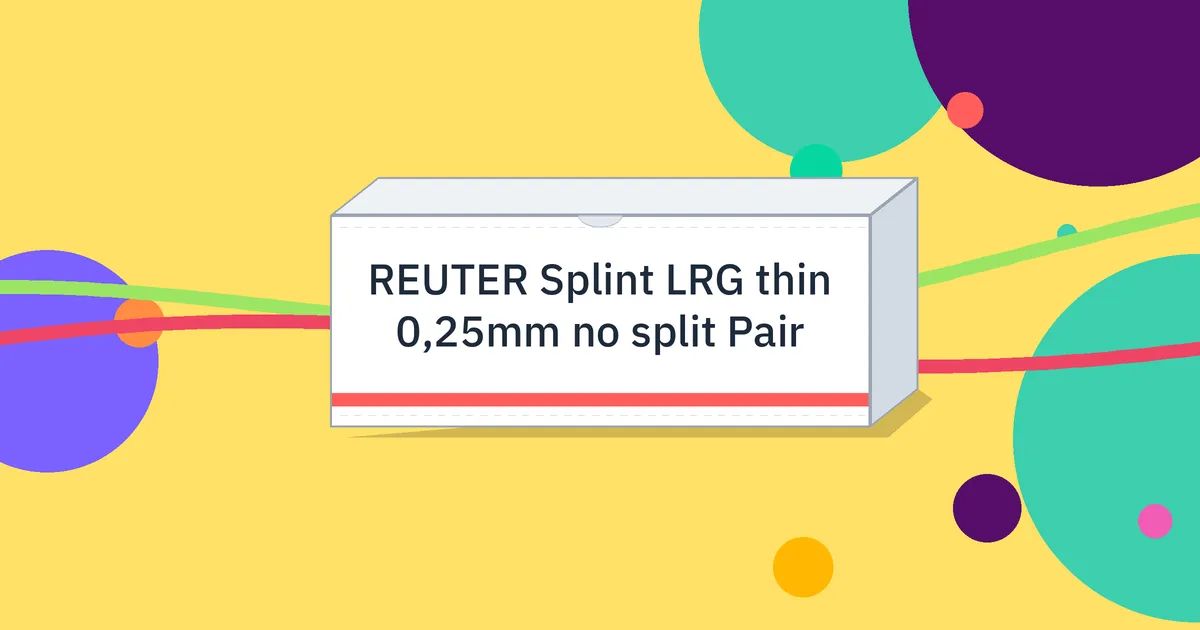Symbolbild: Packung mit der Aufschrift REUTER Splint LRG thin 0,25mm no split Pair (PZN 19297899) – Verfügbarkeit und Bezug in Apotheken in Frankfurt am Main