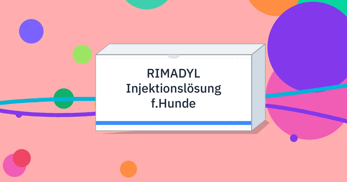 Symbolbild: Packung mit der Aufschrift RIMADYL Injektionslösung f.Hunde (PZN 00110208) – Verfügbarkeit und Bezug in Apotheken in Frankfurt am Main