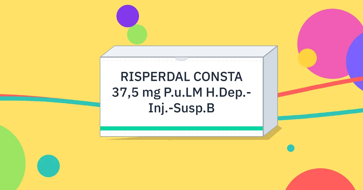 Symbolbild: Packung mit der Aufschrift RISPERDAL CONSTA 37,5 mg P.u.LM H.Dep.-Inj.-Susp.B (PZN 00221474) – Verfügbarkeit und Bezug in Apotheken in Frankfurt am Main