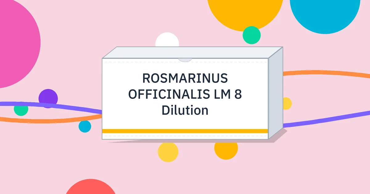 Symbolbild: Packung mit der Aufschrift ROSMARINUS OFFICINALIS LM 8 Dilution (PZN 13680568) – Verfügbarkeit und Bezug in Apotheken in Frankfurt am Main
