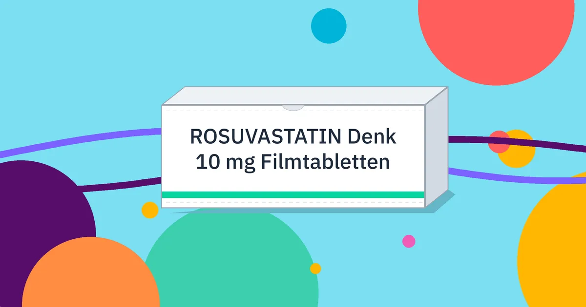 Symbolbild: Packung mit der Aufschrift ROSUVASTATIN Denk 10 mg Filmtabletten (PZN 13836065) – Verfügbarkeit und Bezug in Apotheken in Frankfurt am Main