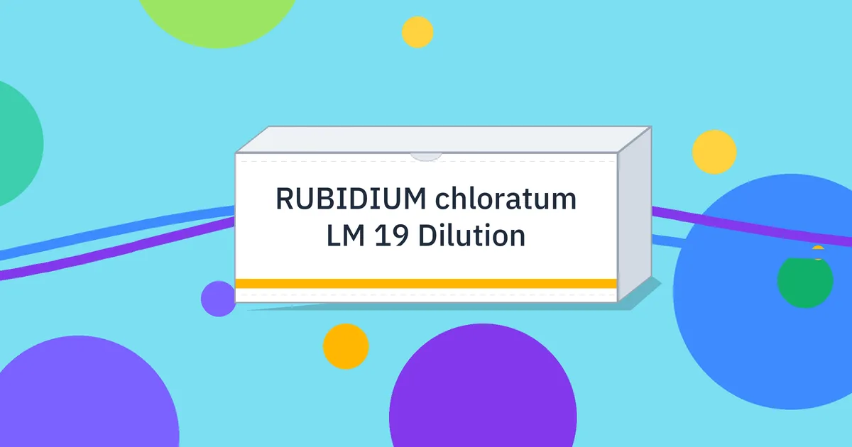 Symbolbild: Packung mit der Aufschrift RUBIDIUM chloratum LM 19 Dilution (PZN 13171921) – Verfügbarkeit und Bezug in Apotheken in Frankfurt am Main