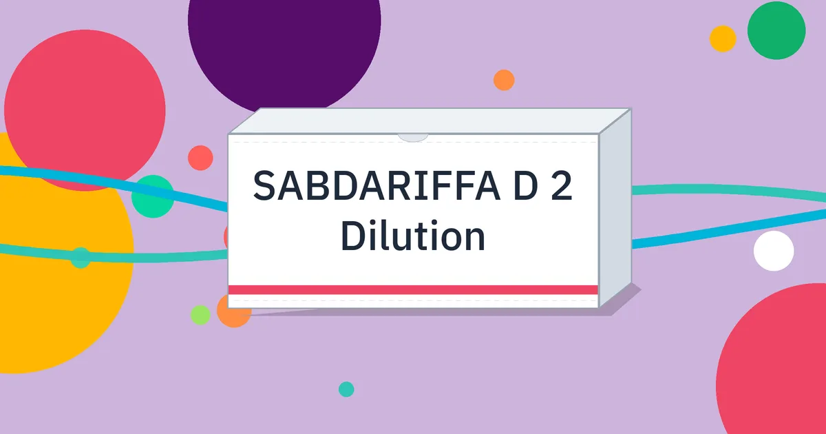 Symbolbild: Packung mit der Aufschrift SABDARIFFA D 2 Dilution (PZN 02930660) – Verfügbarkeit und Bezug in Apotheken in Frankfurt am Main