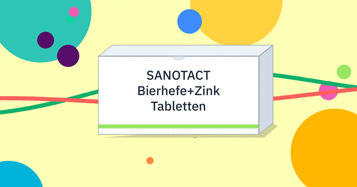 Symbolbild: Packung mit der Aufschrift SANOTACT Bierhefe+Zink Tabletten (PZN 17380337) – Verfügbarkeit und Bezug in Apotheken in Frankfurt am Main