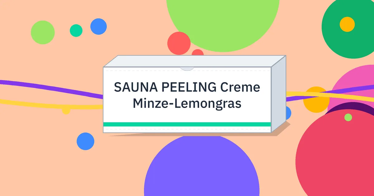Symbolbild: Packung mit der Aufschrift SAUNA PEELING Creme Minze-Lemongras (PZN 16661235) – Verfügbarkeit und Bezug in Apotheken in Frankfurt am Main