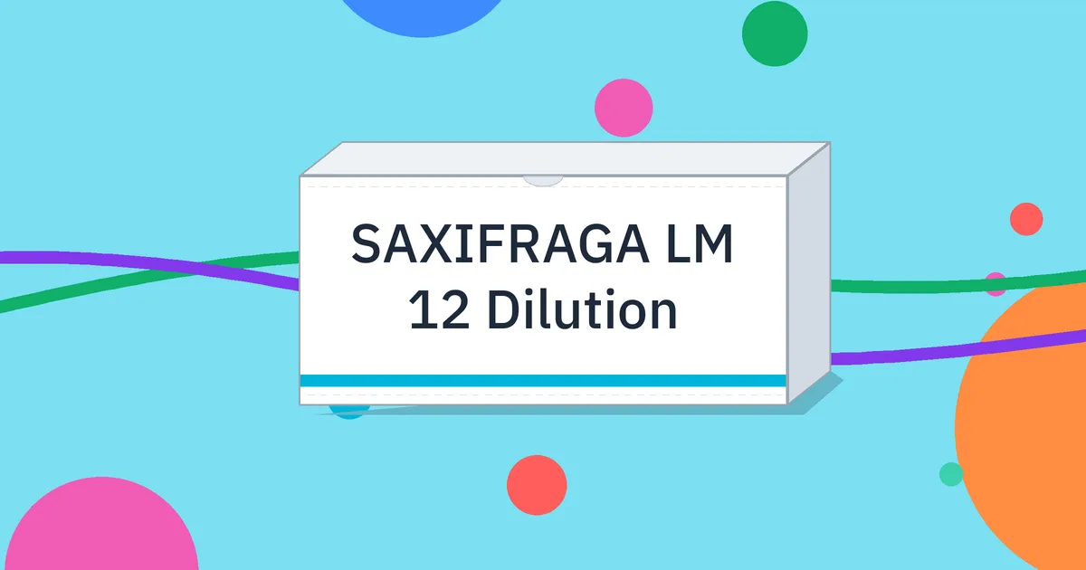 Symbolbild: Packung mit der Aufschrift SAXIFRAGA LM 12 Dilution (PZN 13688274) – Verfügbarkeit und Bezug in Apotheken in Frankfurt am Main