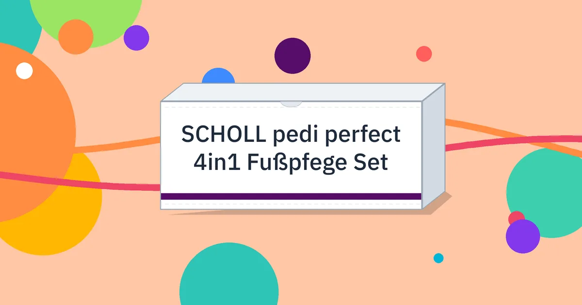 Symbolbild: Packung mit der Aufschrift SCHOLL pedi perfect 4in1 Fußpfege Set (PZN 20613905) – Verfügbarkeit und Bezug in Apotheken in Frankfurt am Main