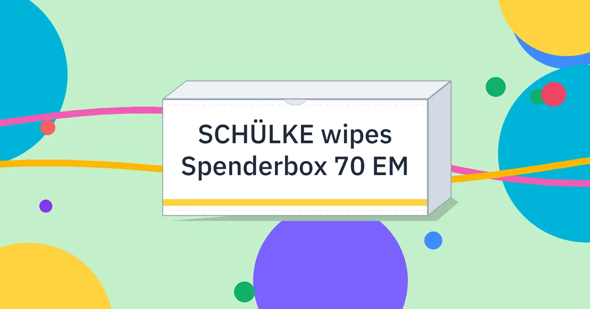 Symbolbild: Packung mit der Aufschrift SCHÜLKE wipes Spenderbox 70 EM (PZN 18050487) – Verfügbarkeit und Bezug in Apotheken in Frankfurt am Main