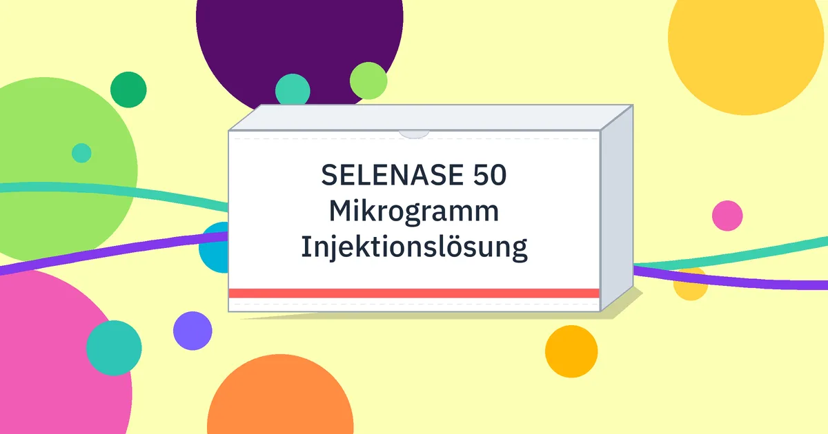 Symbolbild: Packung mit der Aufschrift SELENASE 50 Mikrogramm Injektionslösung (PZN 13335771) – Verfügbarkeit und Bezug in Apotheken in Frankfurt am Main