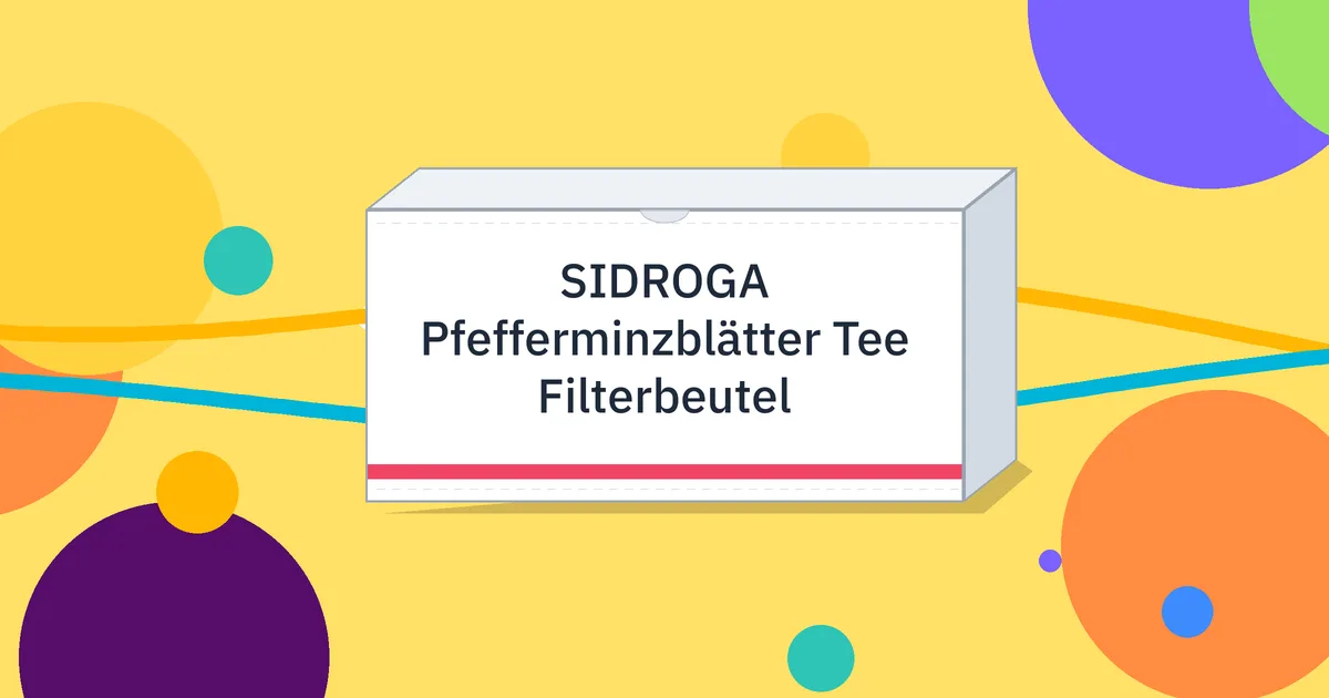 Symbolbild: Packung mit der Aufschrift SIDROGA Pfefferminzblätter Tee Filterbeutel (PZN 02094293) – Verfügbarkeit und Bezug in Apotheken in Frankfurt am Main