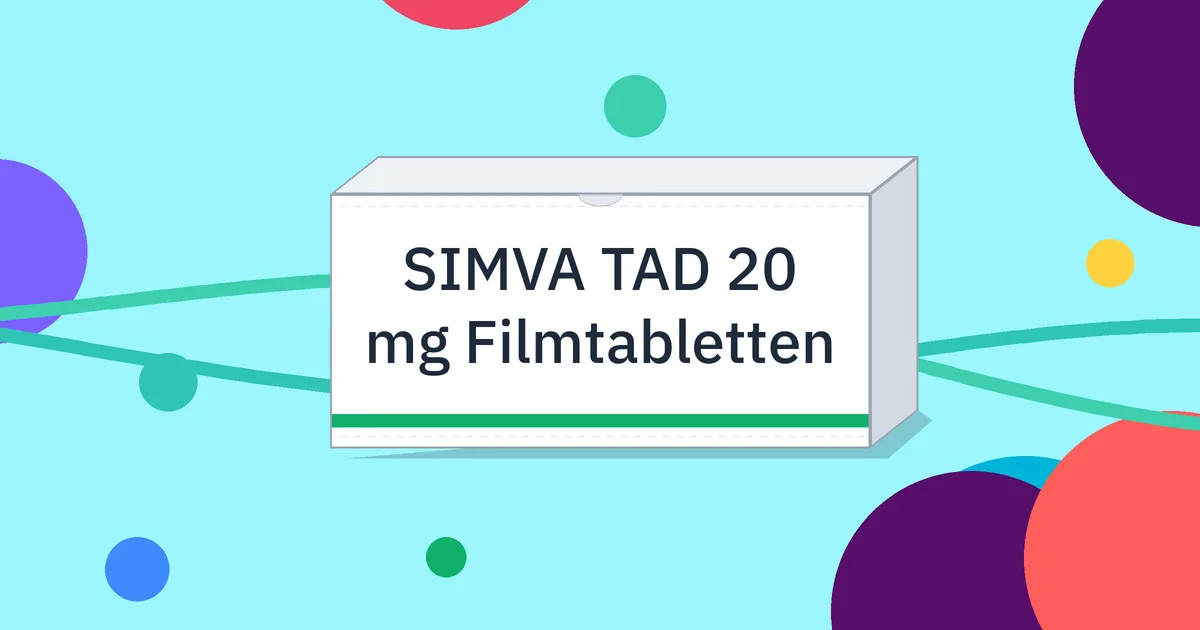 Symbolbild: Packung mit der Aufschrift SIMVA TAD 20 mg Filmtabletten (PZN 10170720) – Verfügbarkeit und Bezug in Apotheken in Frankfurt am Main