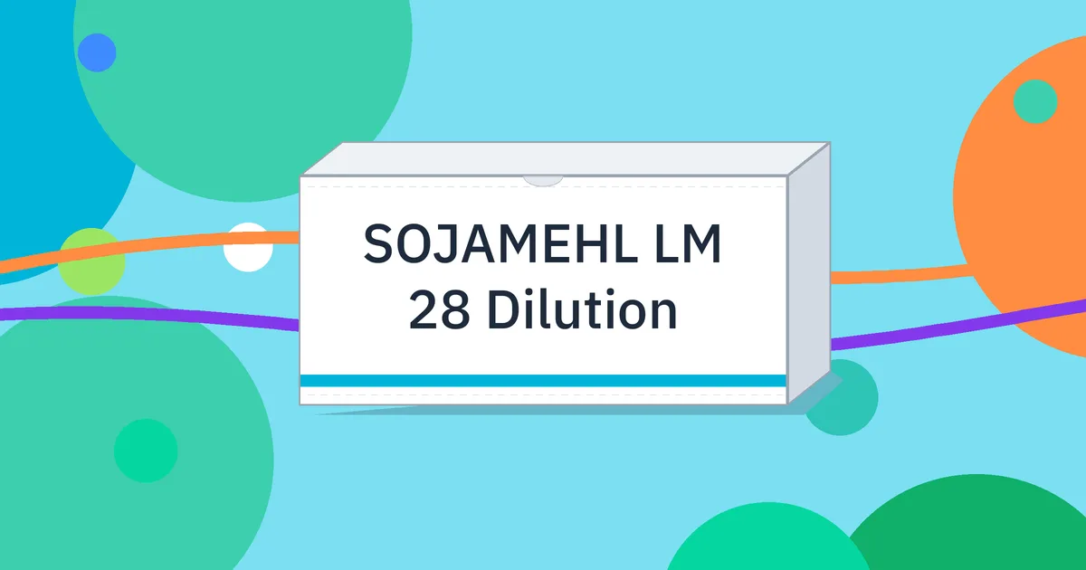 Symbolbild: Packung mit der Aufschrift SOJAMEHL LM 28 Dilution (PZN 13681243) – Verfügbarkeit und Bezug in Apotheken in Frankfurt am Main