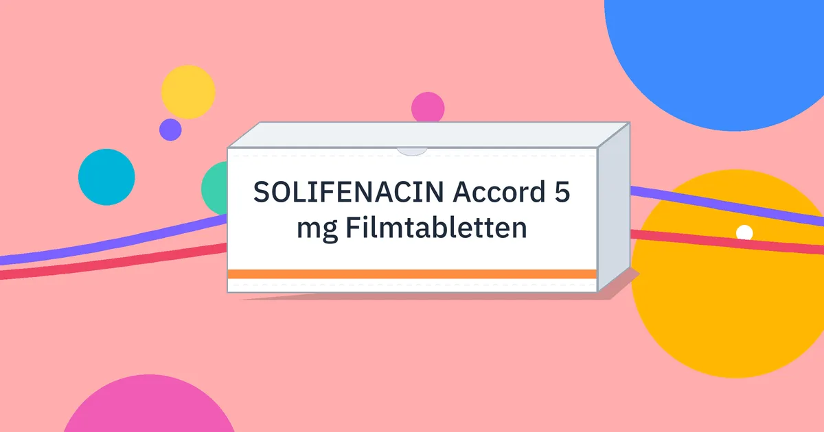 Symbolbild: Packung mit der Aufschrift SOLIFENACIN Accord 5 mg Filmtabletten (PZN 12544478) – Verfügbarkeit und Bezug in Apotheken in Frankfurt am Main