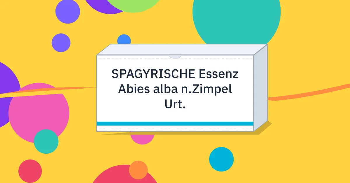 Symbolbild: Packung mit der Aufschrift SPAGYRISCHE Essenz Abies alba n.Zimpel Urt. (PZN 17510490) – Verfügbarkeit und Bezug in Apotheken in Frankfurt am Main