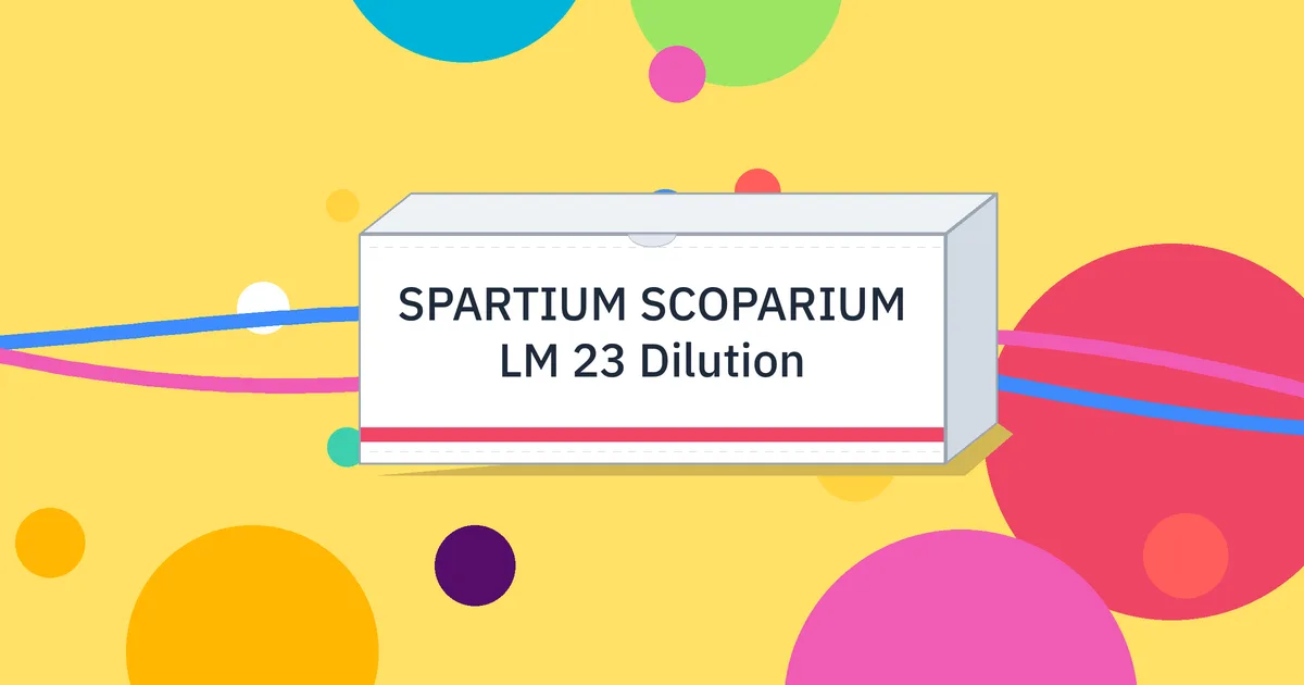 Symbolbild: Packung mit der Aufschrift SPARTIUM SCOPARIUM LM 23 Dilution (PZN 13194862) – Verfügbarkeit und Bezug in Apotheken in Frankfurt am Main
